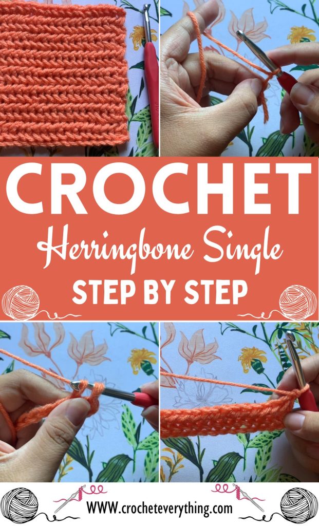 Crochet Herringbone Single Tutorial Step By Step - Crochet Everything