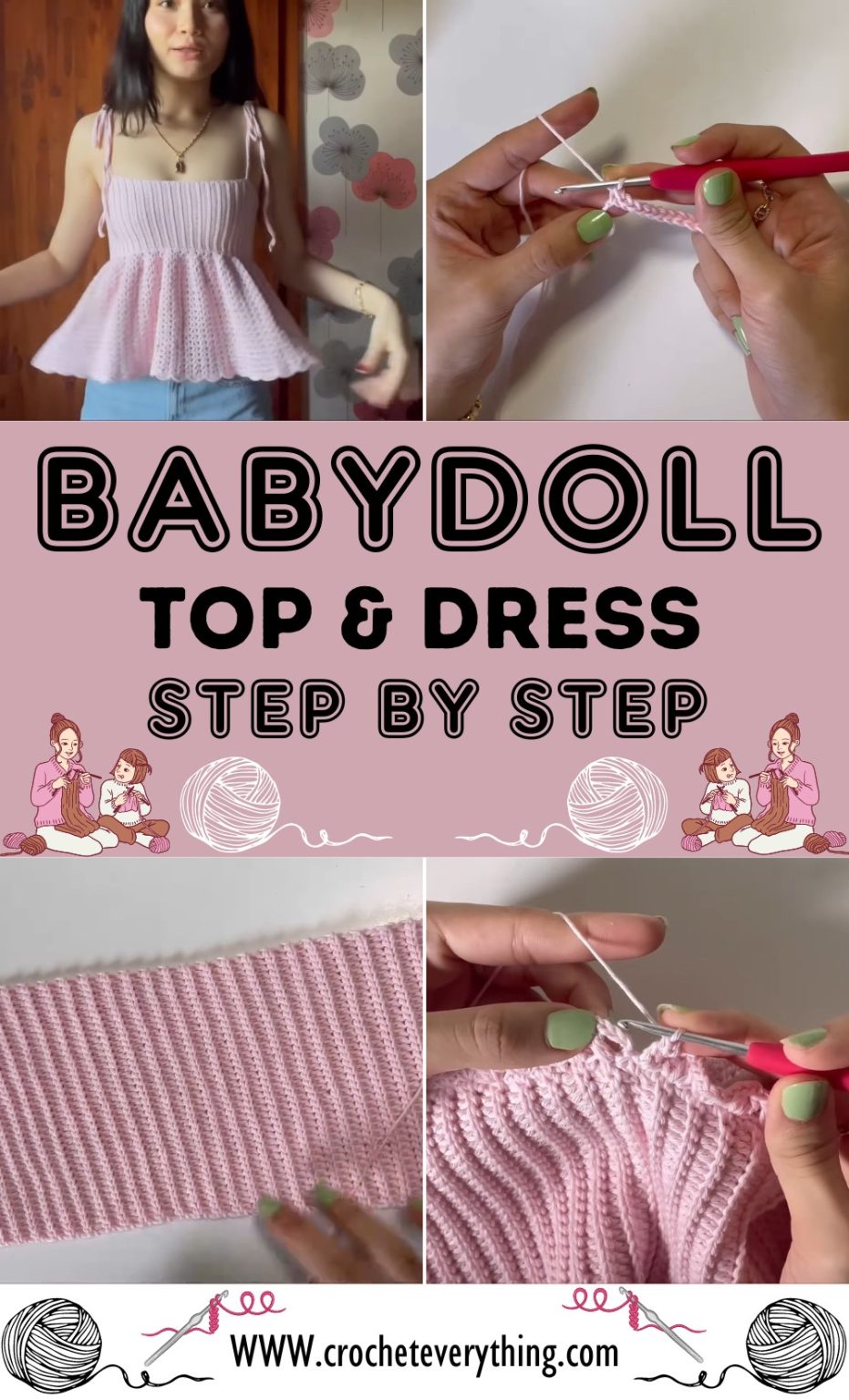 Easy Crochet Babydoll Top & Dress Tutorial - Crochet Everything