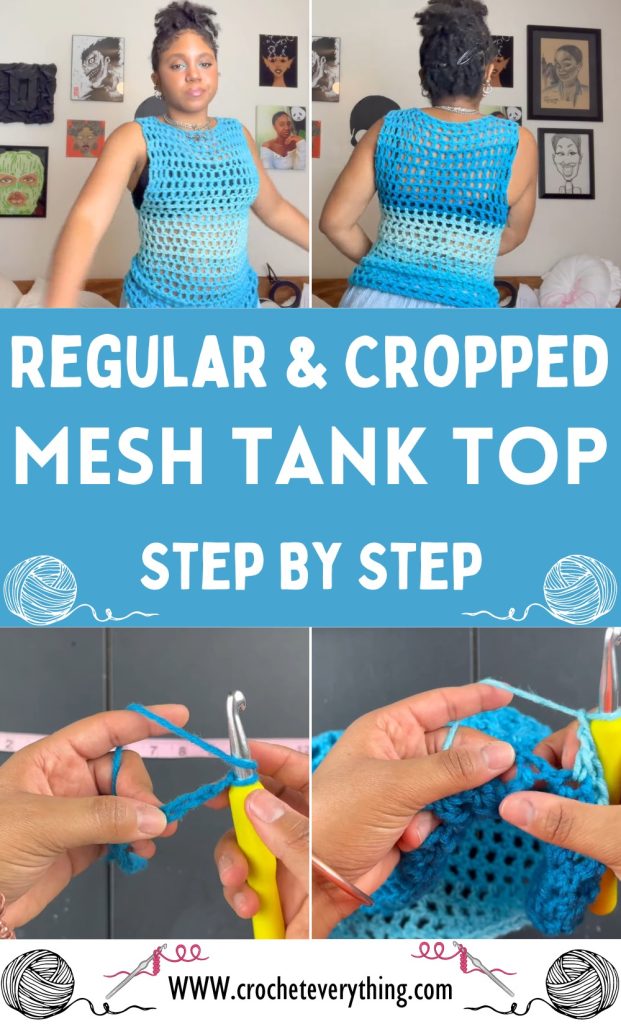 Regular & Cropped Simple Crochet Mesh Tank Top Tutorial - Crochet ...
