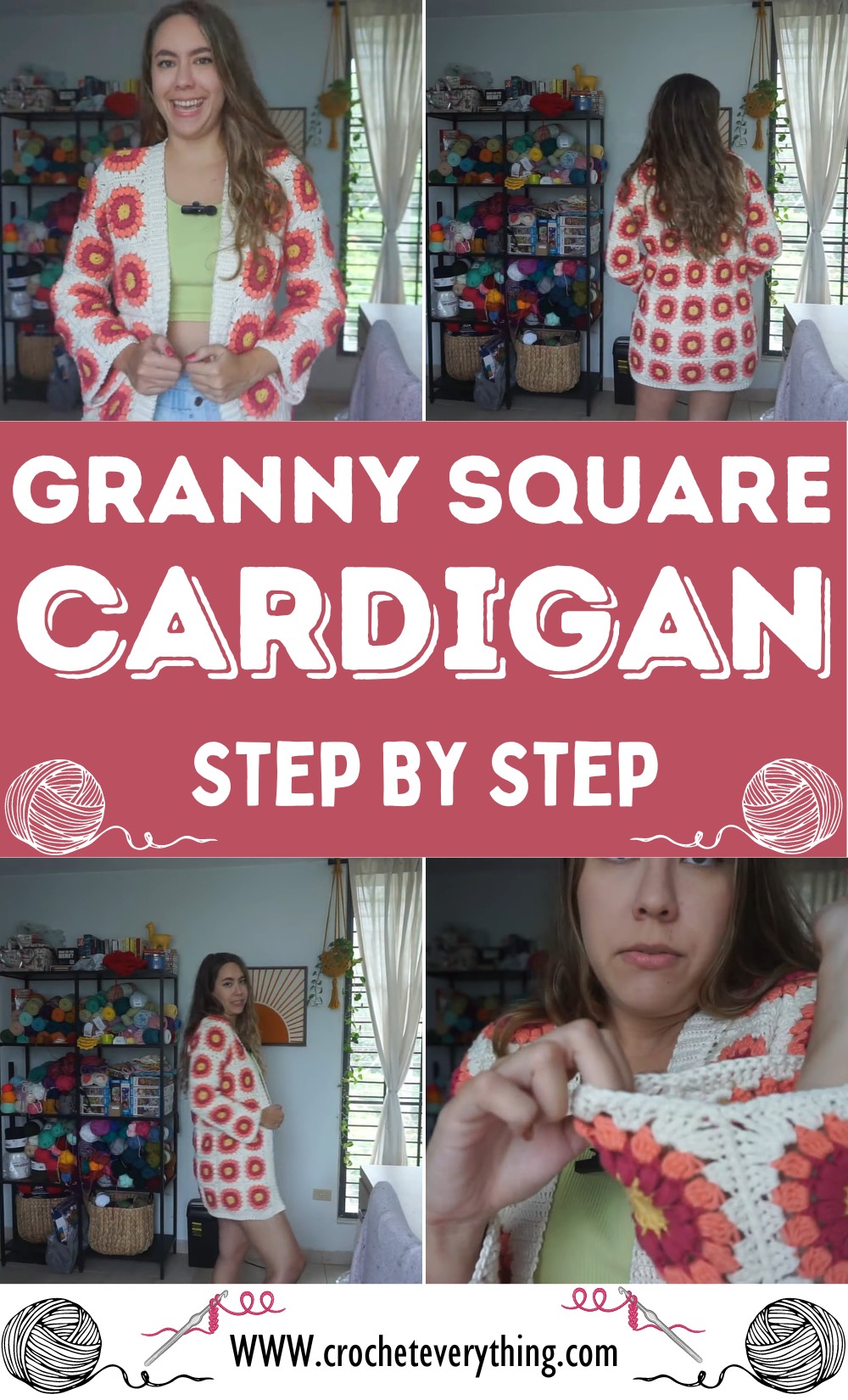 How To Crochet Granny Square Cardigan Easy Tutorial - Crochet Everything