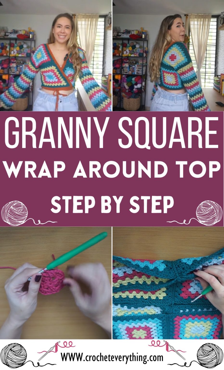 Crochet Granny Square Wrap Around Top Tutorial - Crochet Everything