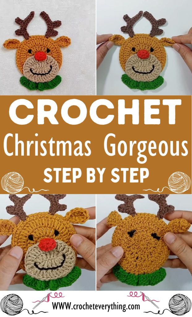 Crochet Christmas Gorgeous Reindeer Applique Pattern - Crochet Everything