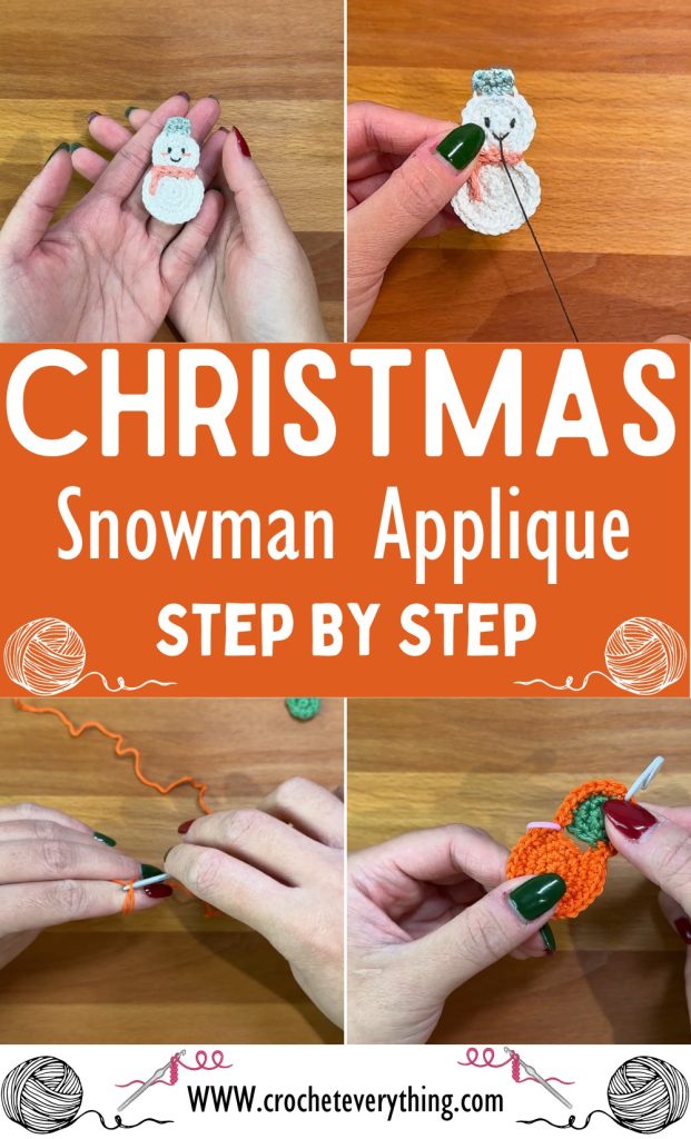 Crochet Christmas Snowman Applique Pattern - Crochet Everything