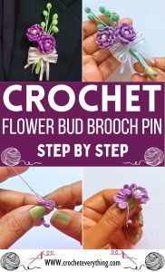 Beautiful Crochet Flower Bud Brooch Pin Pattern - Crochet Everything