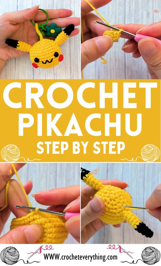 How To Crochet Easy Pikachu Keychain Pattern - Crochet Everything