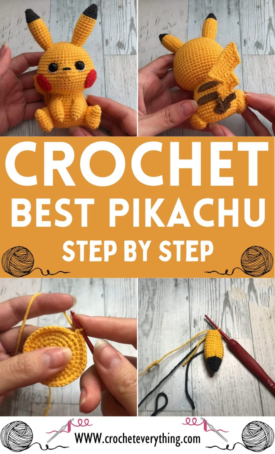 How To Crochet Adorable Pikachu Tutorial - Crochet Everything