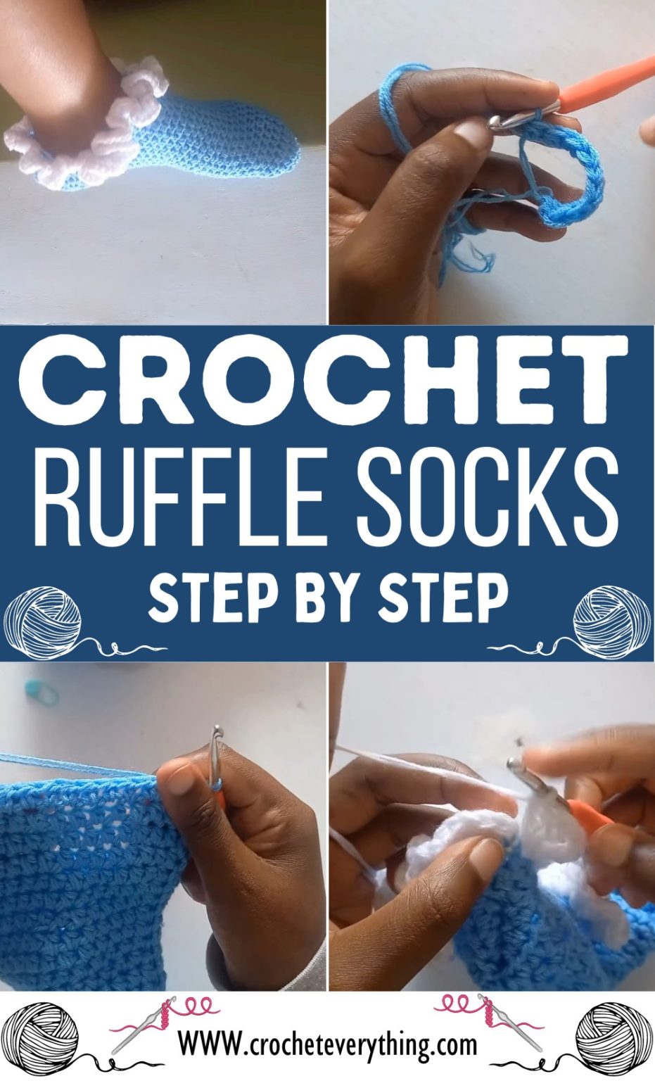 How To Crochet Ruffle Socks For Festive Period - Crochet Everything