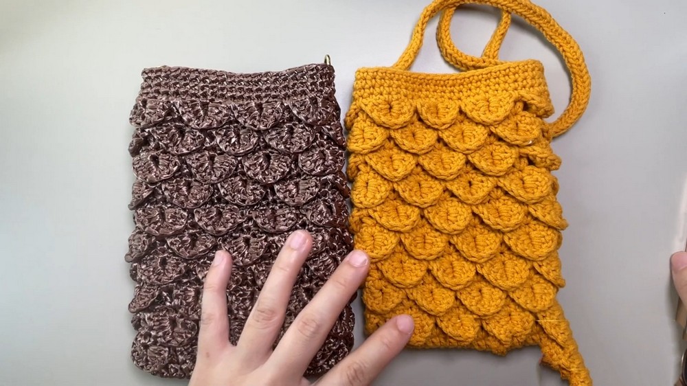 How To Crochet Dragon Scale & Crocodile Stitch Phone Pouch - Crochet ...