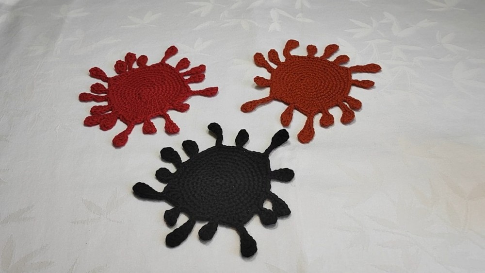 Crochet Blood Splatters Coasters Amigurumi For Halloween Times ...