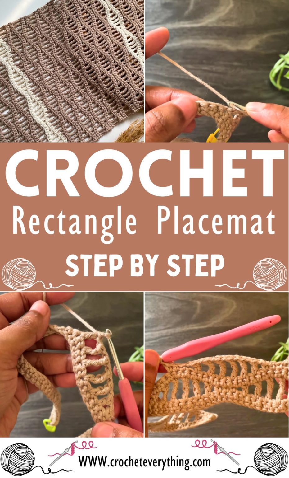 Easy Crochet Rectangle Placemat Tutorial For Table Decor - Crochet ...