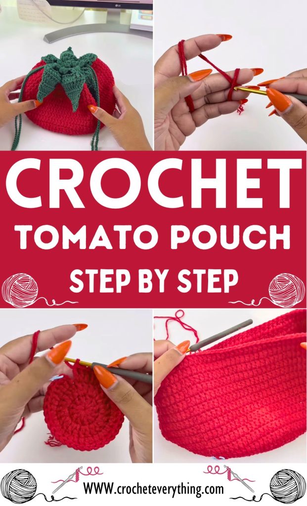 Crochet Tomato Pouch Tutorial For Keeping Tiny Things - Crochet Everything