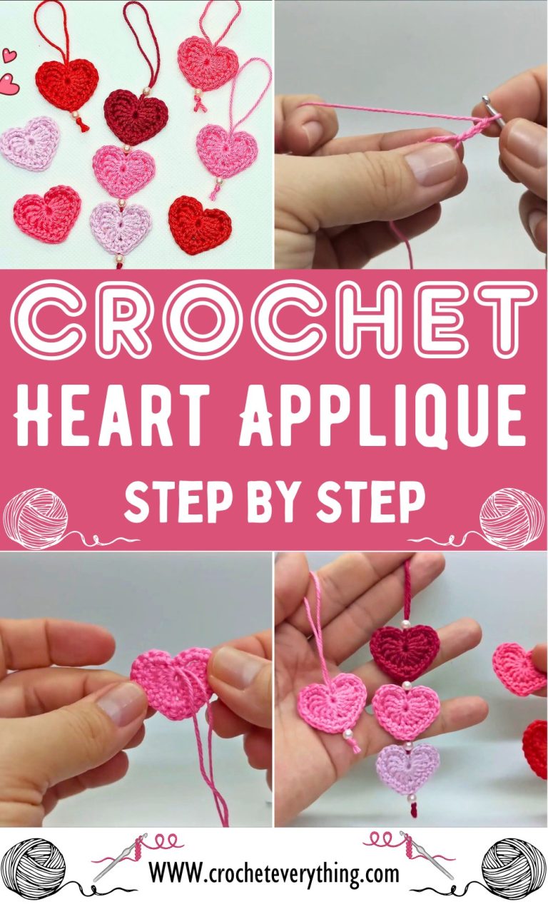 Simple & Adorable Crochet Heart Applique Pattern - Crochet Everything