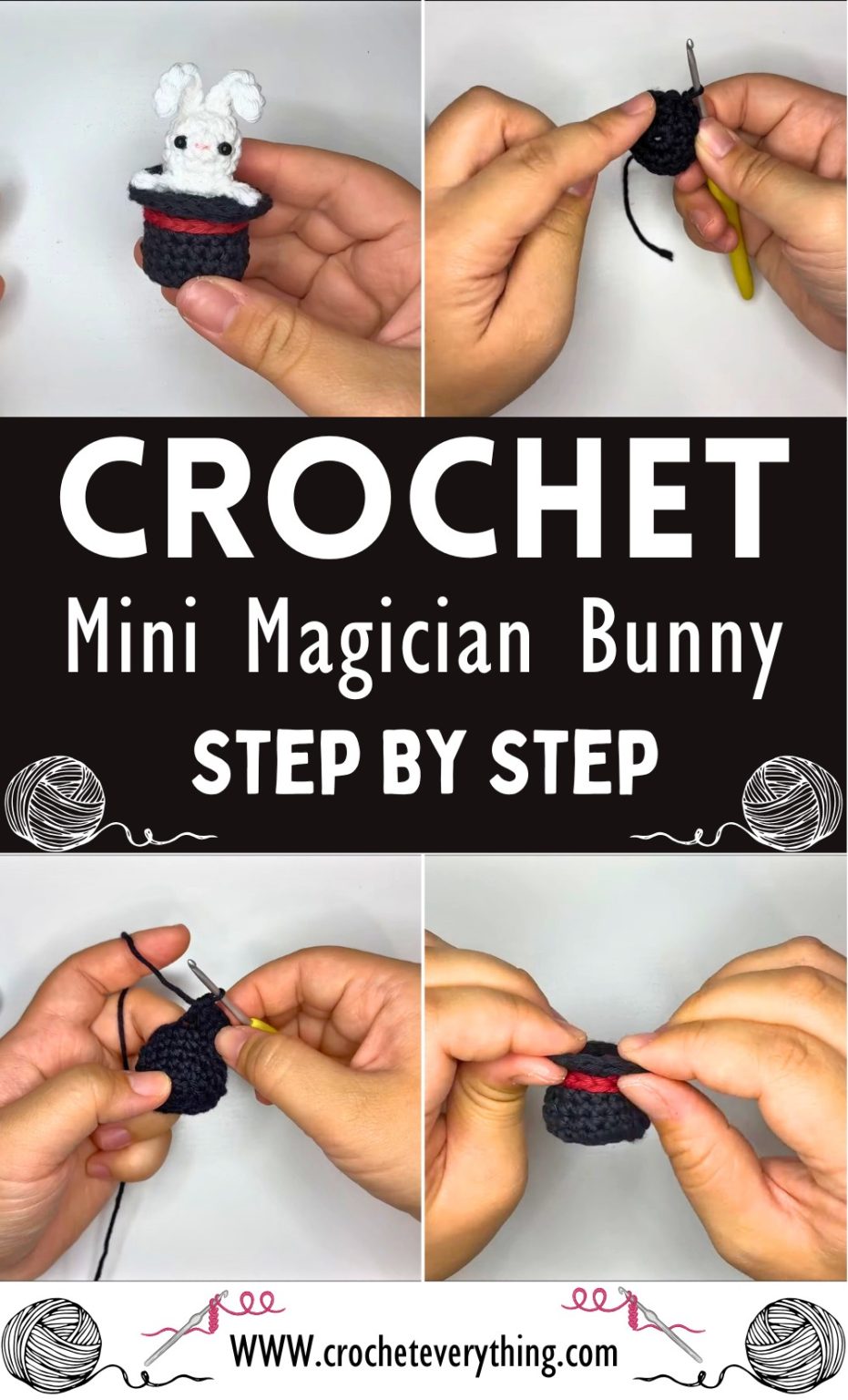 Beautiful Crochet Mini Magician Bunny Amigurumi Tutorial For Keychains ...