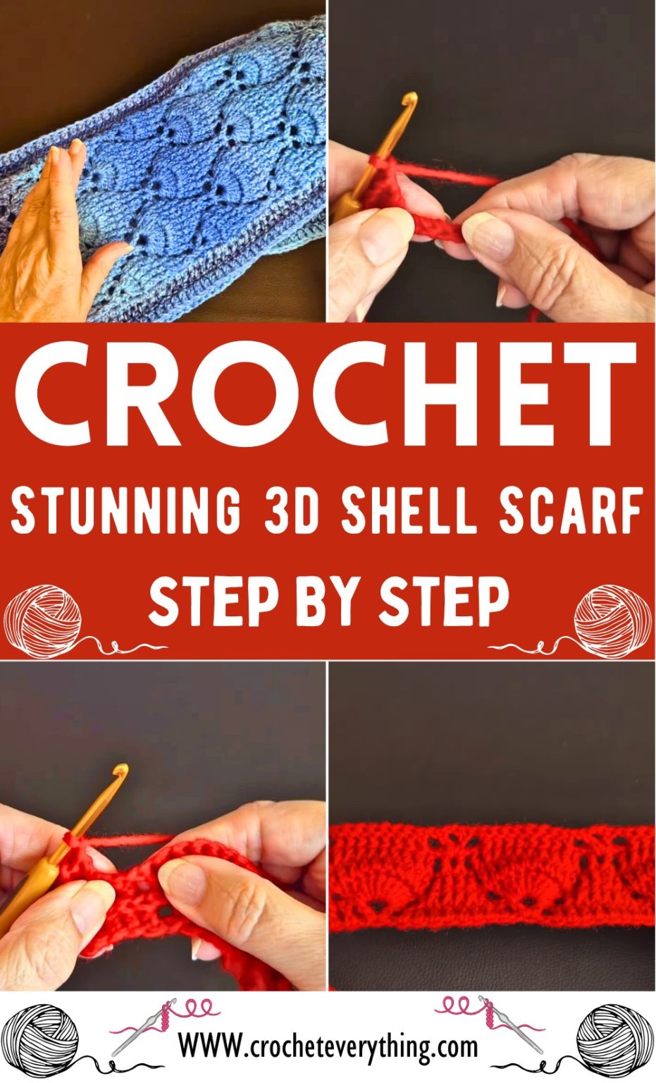 Easy Crochet Stunning 3d Shell Scarf Tutorial - Crochet Everything