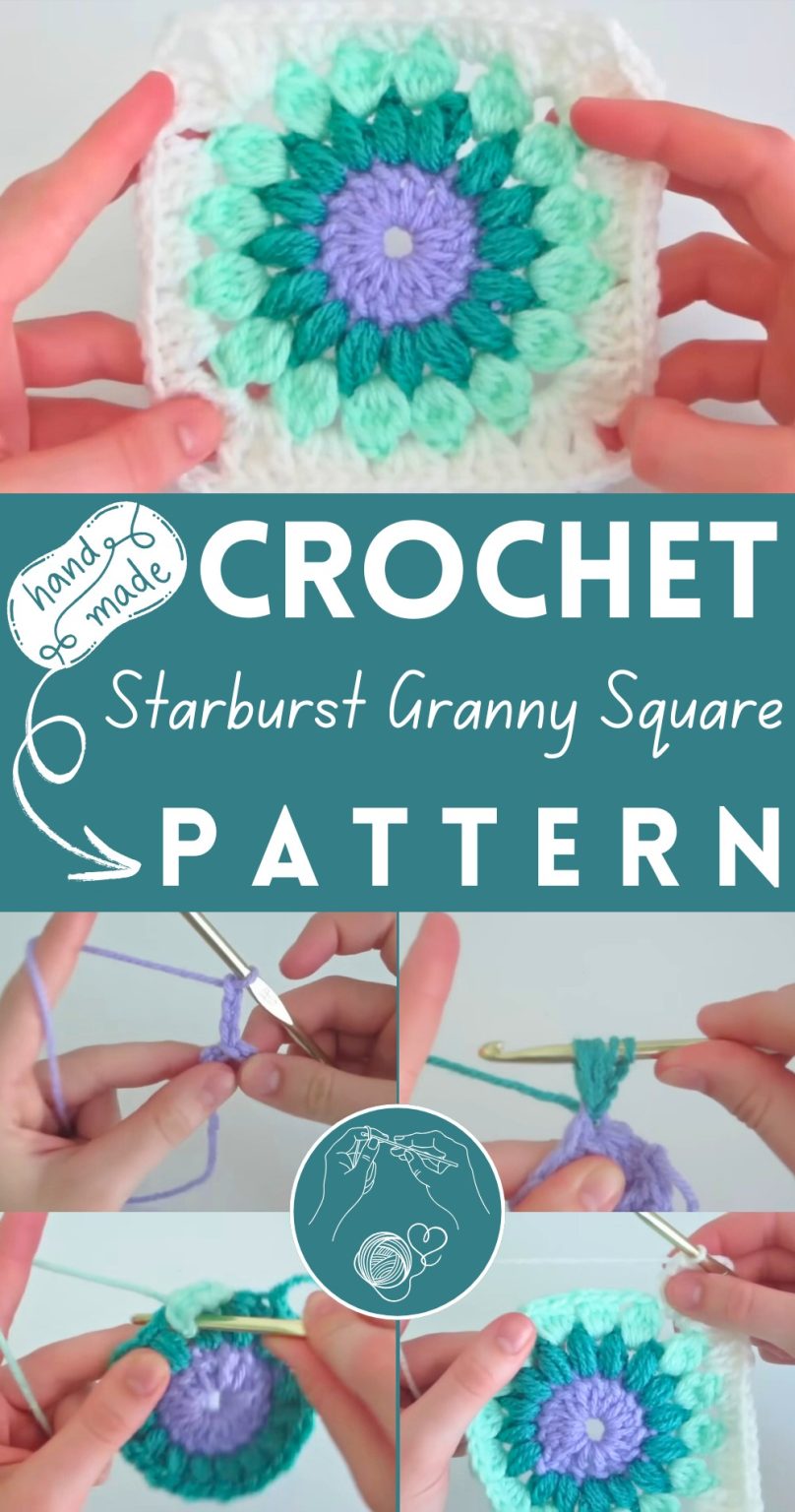 Easy To Make Crochet Starburst Granny Square Pattern - Crochet Everything