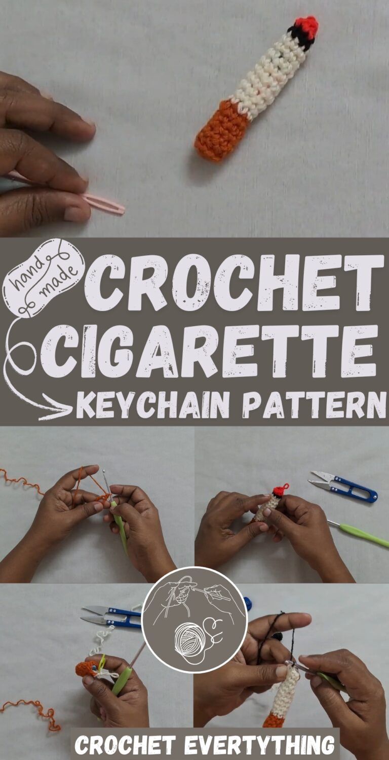 Crochet Cigarette Keychain Pattern For Designing Funny Piece - Crochet ...
