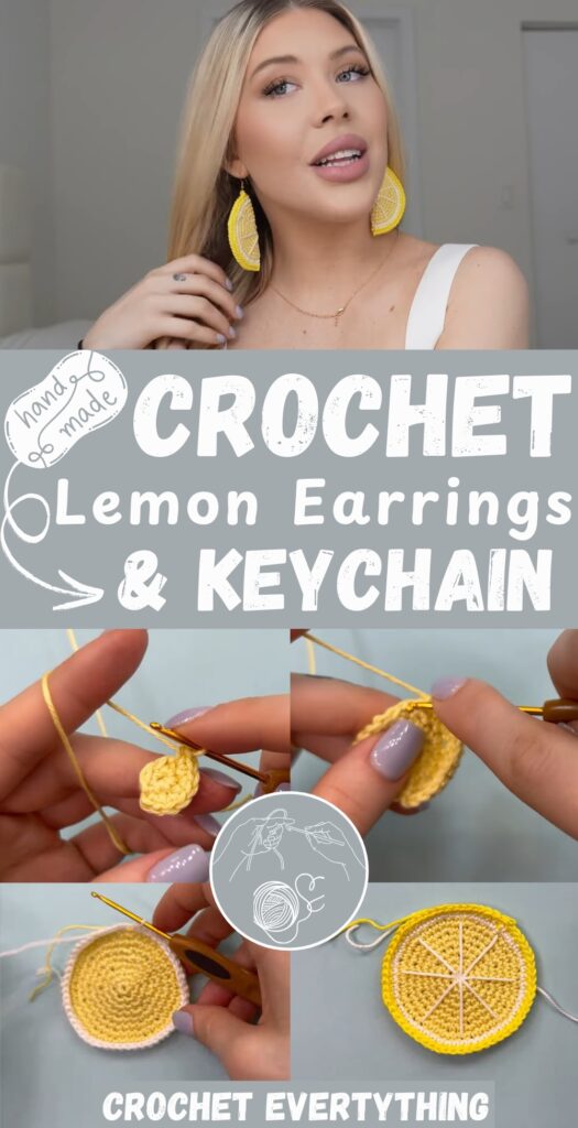 Fun & Fresh Crochet Lemon Earrings & Keychain Pattern To Brighten Your ...