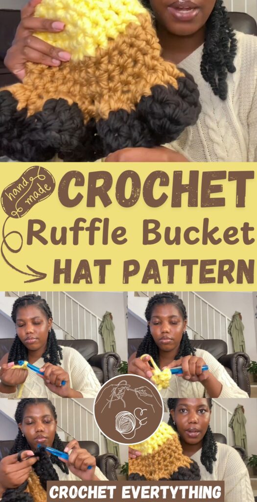 Super Crochet Ruffle Bucket Hat Tutorial For Beginners - Step By Step ...