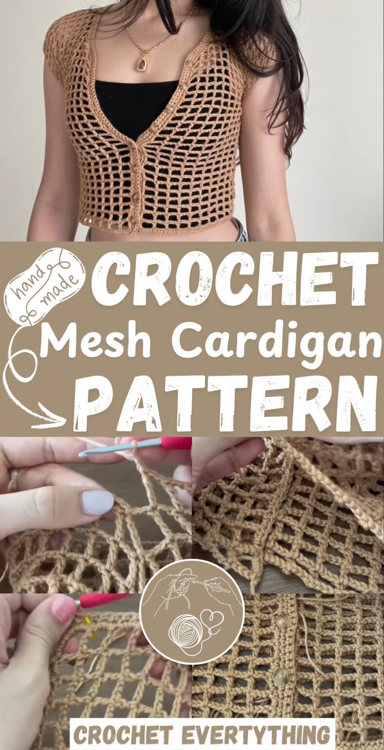 Start To Crochet Mesh Cardigan Tutorial With Buttons Ideal For Summer ...