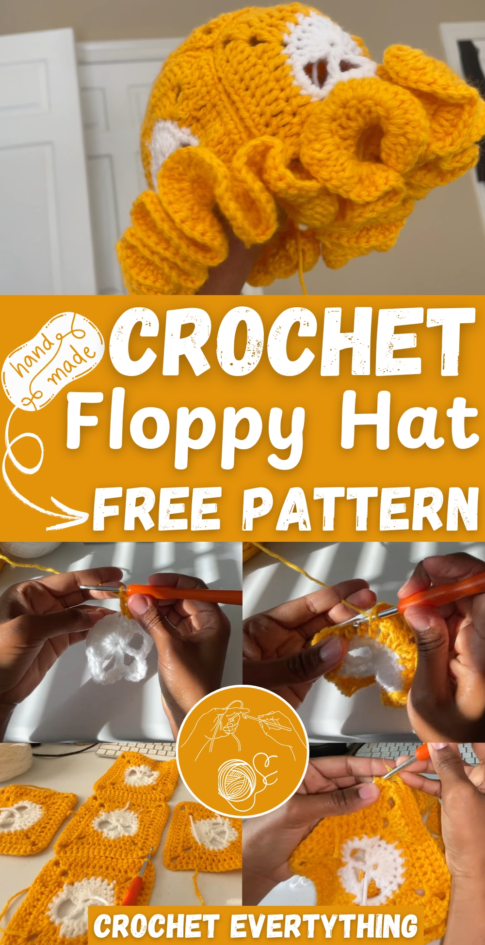 Crochet Floppy Hat With Skull Tutorial To Upgrade Your Look - Crochet ...