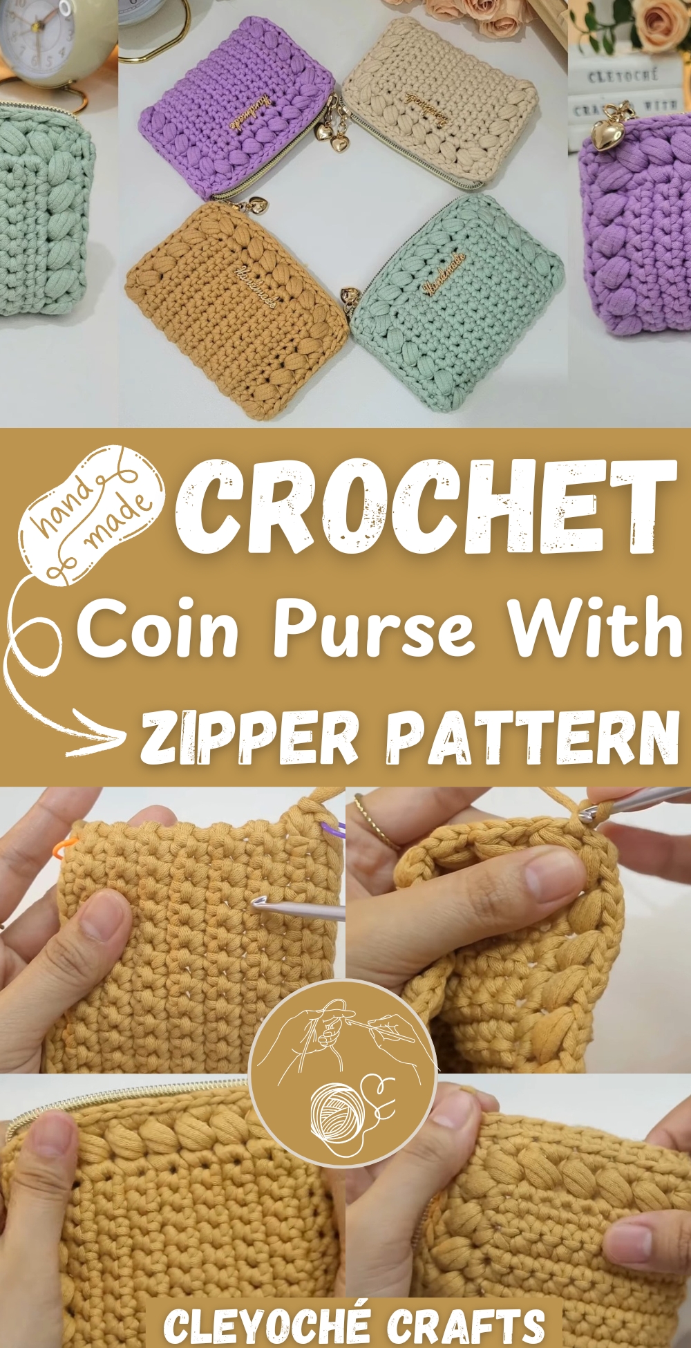 Crochet Coin Purse With Zipper Pattern Step-by-Step Guide - Crochet ...