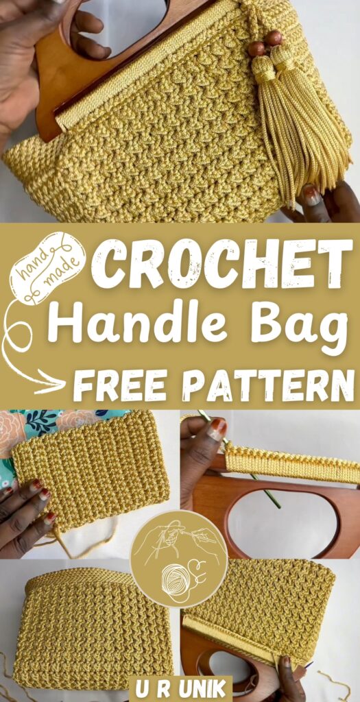 Chic Crochet Wooden Handle Bag Pattern Step-by-Step Guide - Crochet ...
