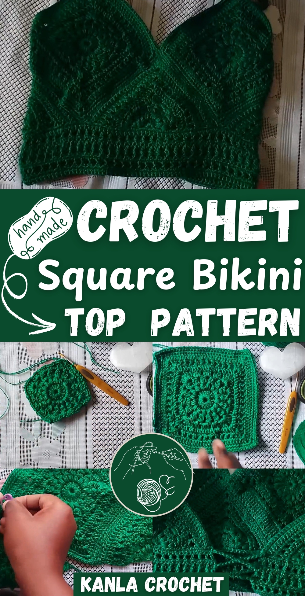 Stylish Granny Crochet Square Bikini Top Pattern Easy Crochet Tutorial ...