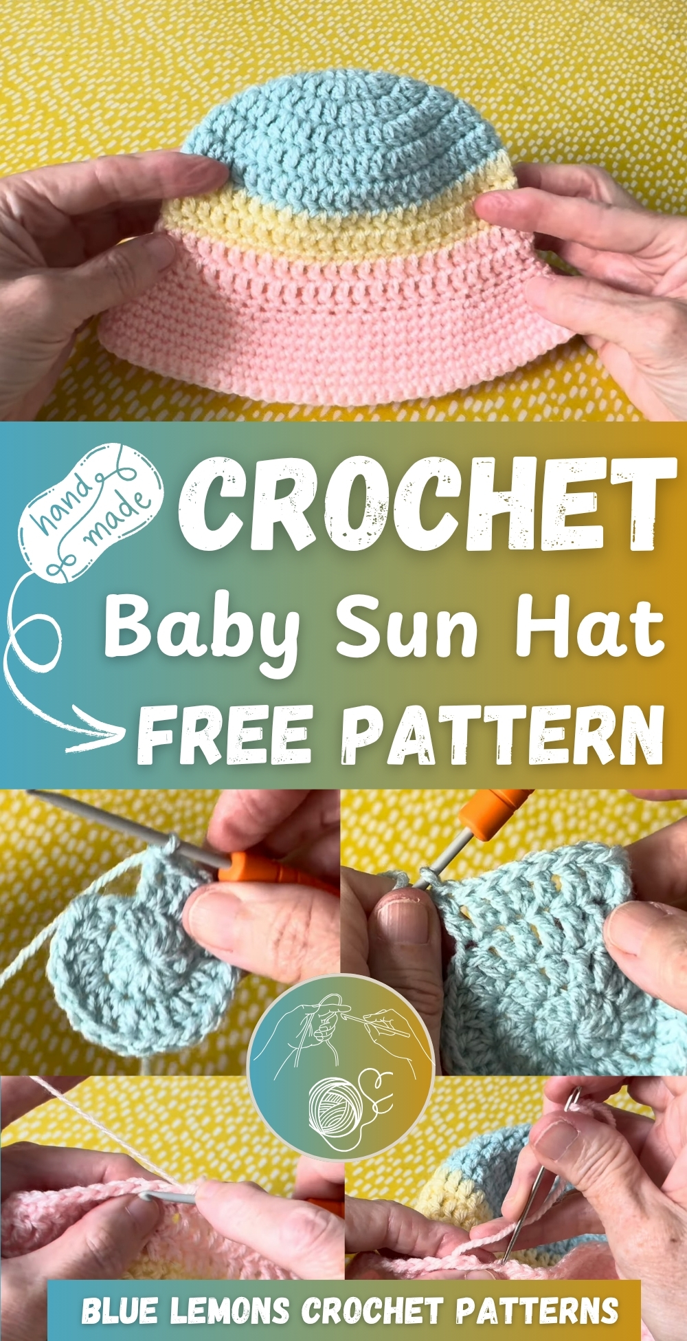 Crochet Baby Sun Hat Pattern For Newborns To Toddlers - Crochet Everything