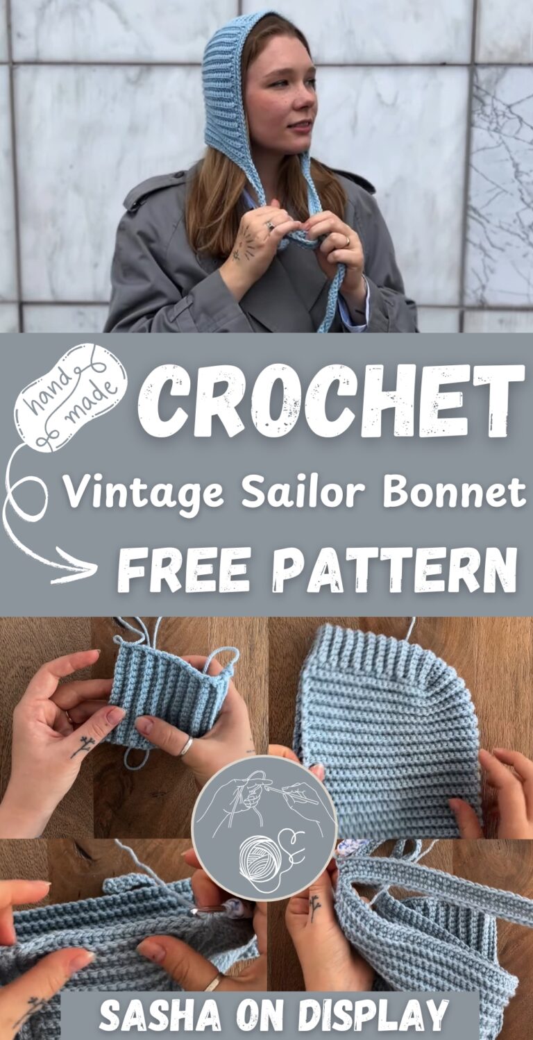 Adorable Crochet Vintage-Inspired Sailor Style Bonnet Pattern - Crochet ...