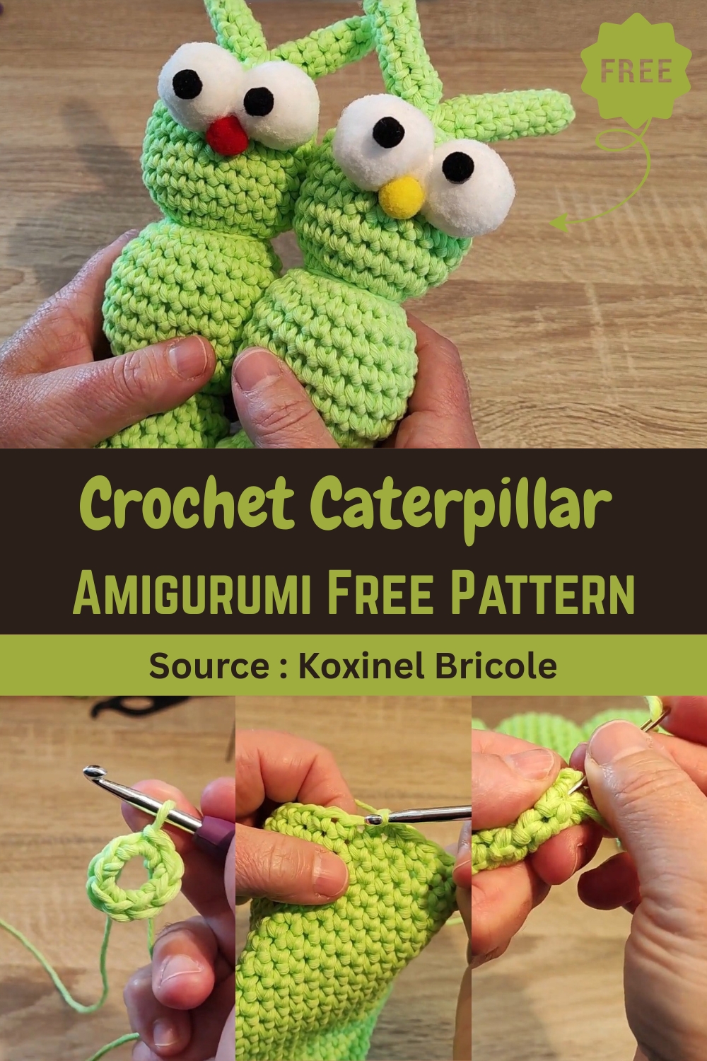 Glow In The Dark Lucie Crochet Caterpillar Amigurumi Pattern - Crochet ...