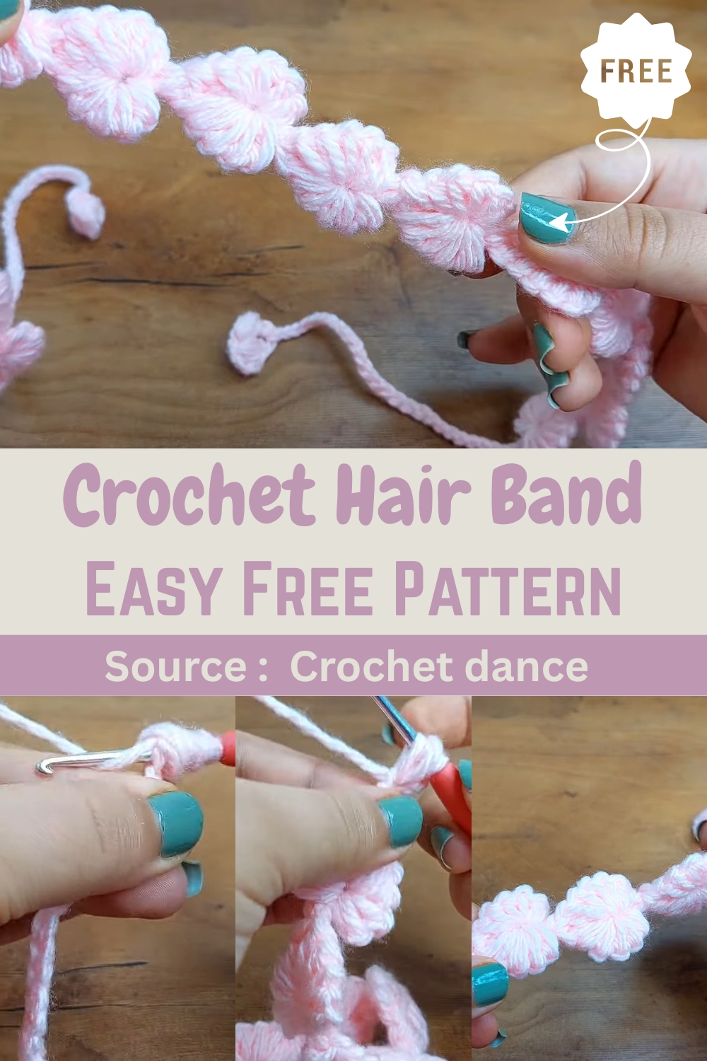 Romantic Heart Crochet Hair Band Pattern Step By Step - Crochet Everything