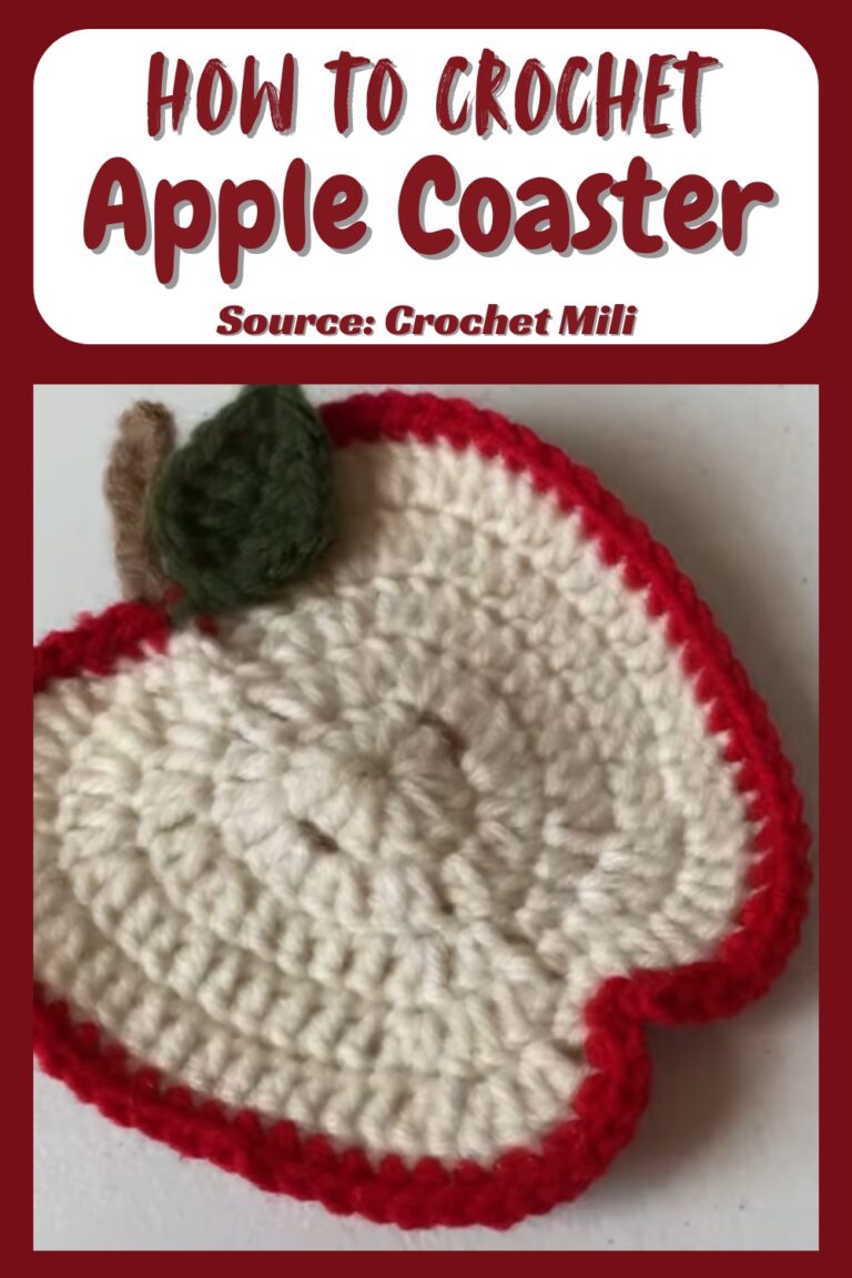 Crochet Apple Coaster Pattern For Fun And Easy Table Decor - Crochet ...