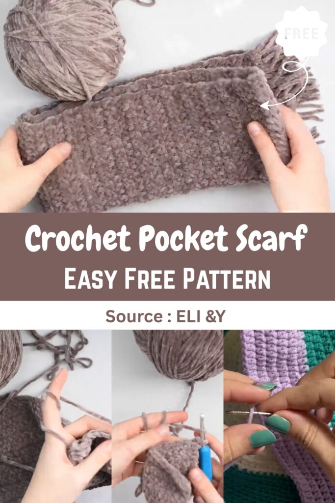 Crochet Pocket Scarf Pattern Free Perfect For Kids - Crochet Everything