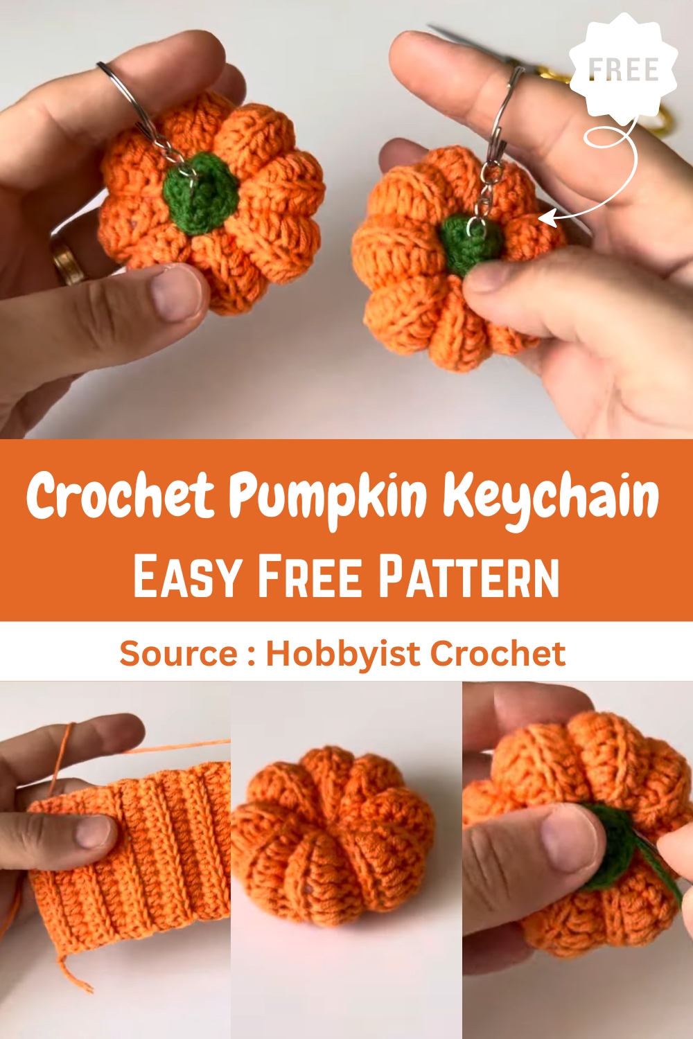 Crochet Pumpkin Keychain Pattern Perfect For Fall - Crochet Everything
