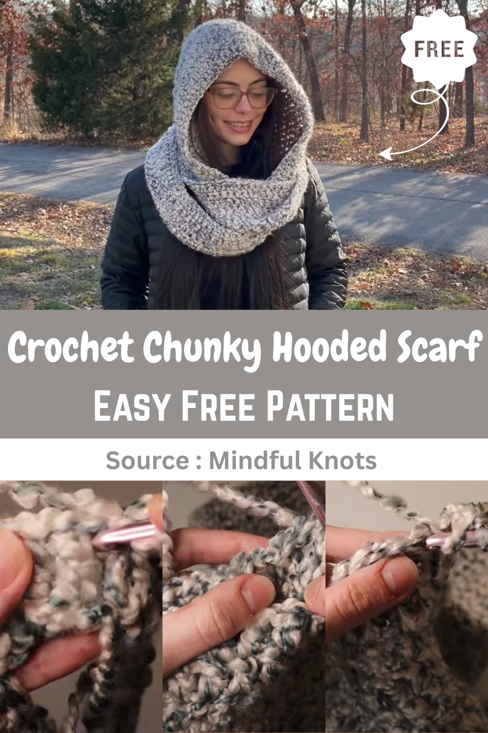 Chunky Hooded Crochet Scarf Pattern You Can Make In A Day - Crochet ...