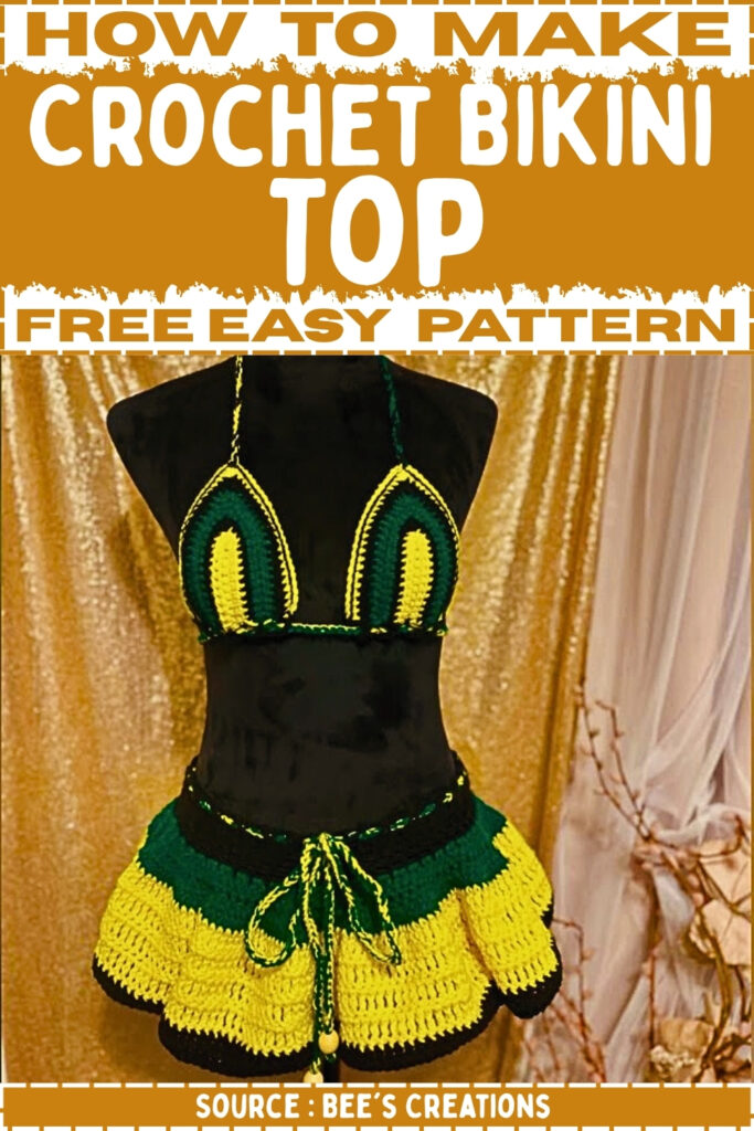 Crochet Bikini Top Pattern Using A 4mm Hook For Beginners - Crochet ...