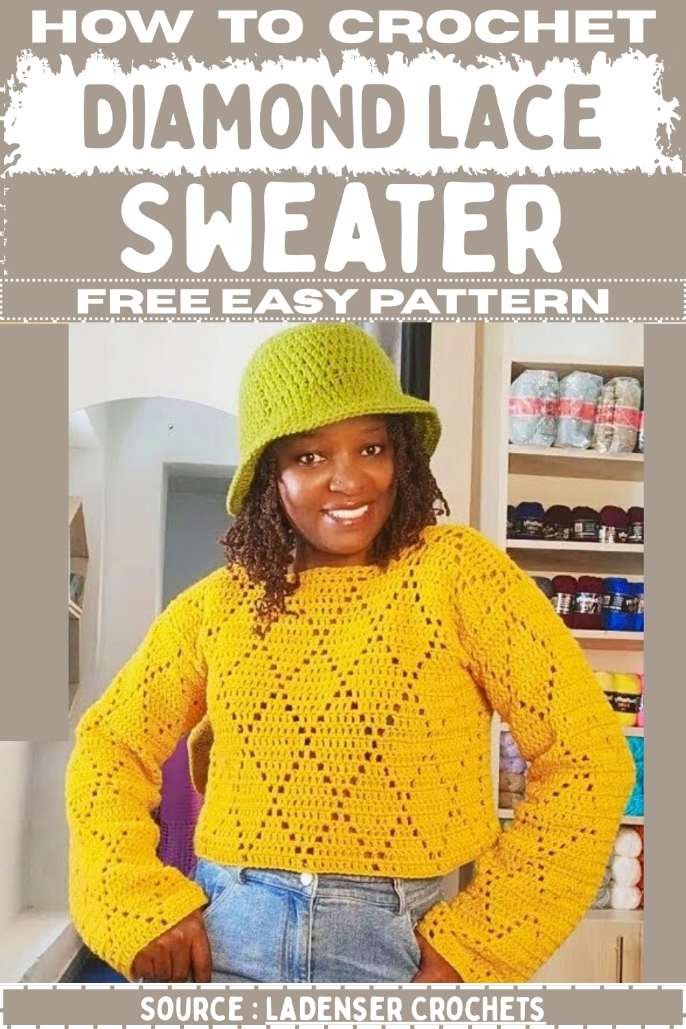 How To Crochet Diamond Lace Sweater Pattern For Stylish Wear - Crochet ...