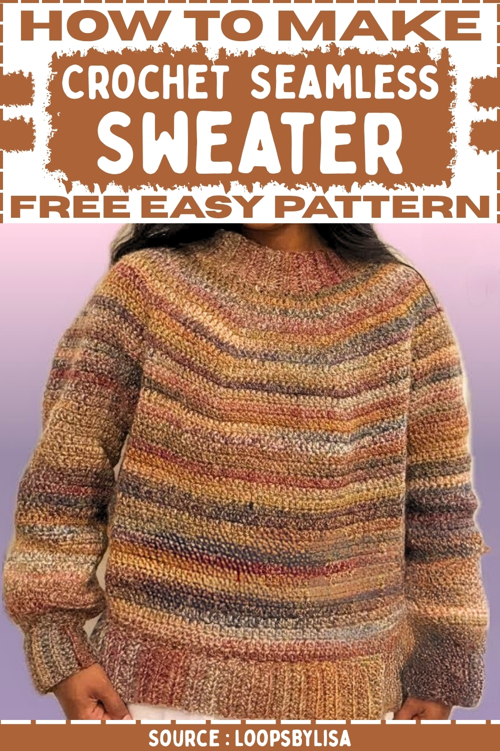 Cozy Top Down Seamless Sweater Crochet Pattern - Crochet Everything