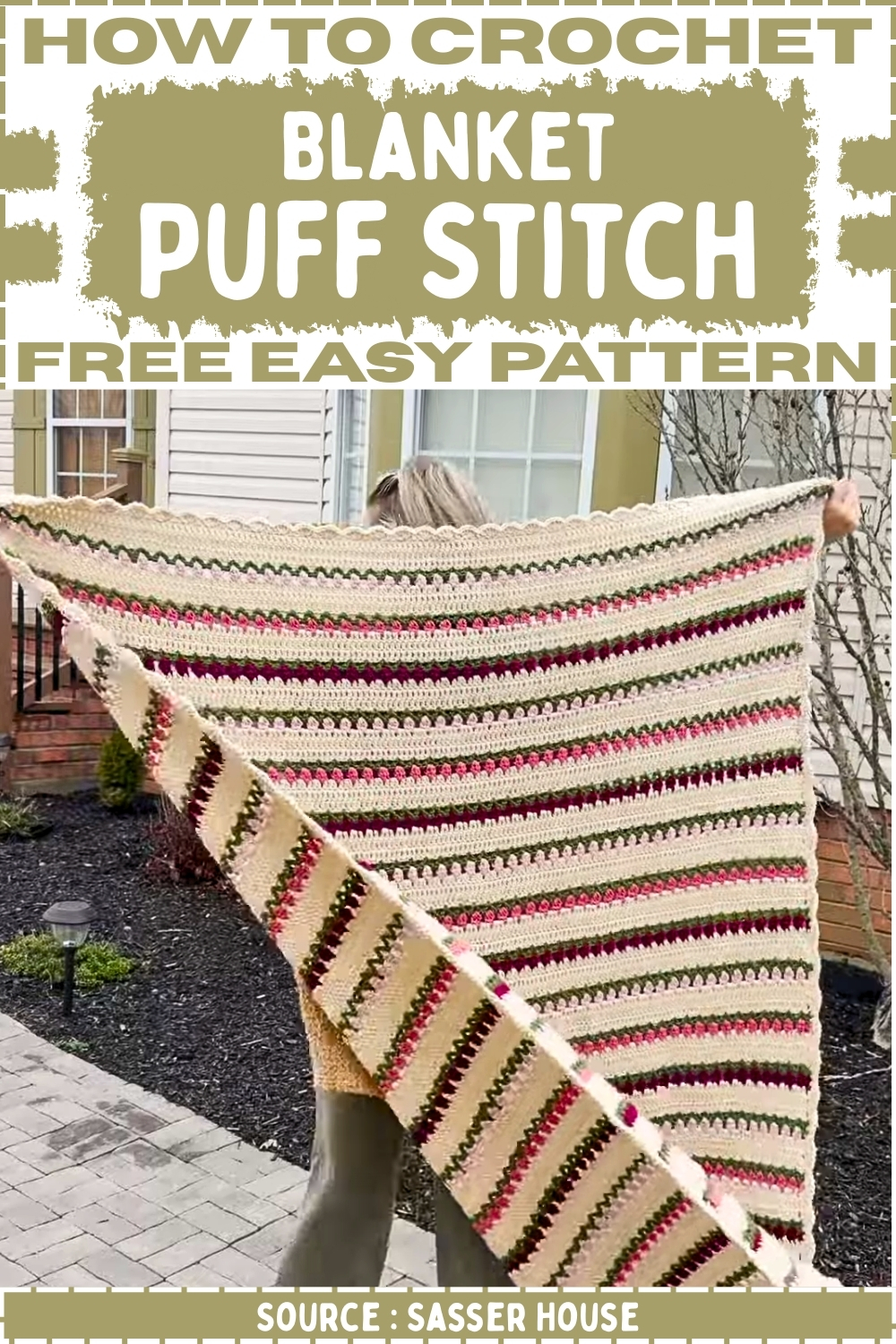 Free Flower Puff Stitch Blanket Crochet Pattern For Modern Homes ...